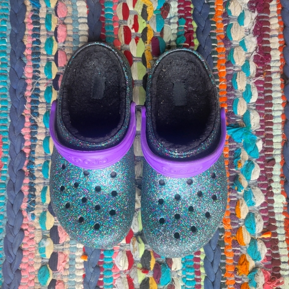 CROCS | Shoes | Fuzzy Glitter Crocs | Poshmark